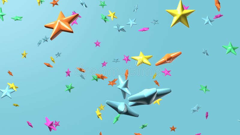 Colorful Star Objects on Blue Background. Stock Video - Video of motion ...