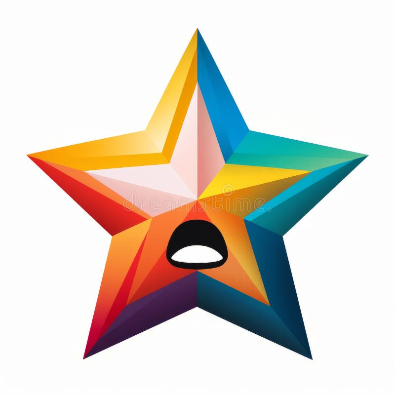A Colorful Star with an Open Mouth Stock Illustration - Illustration of ...