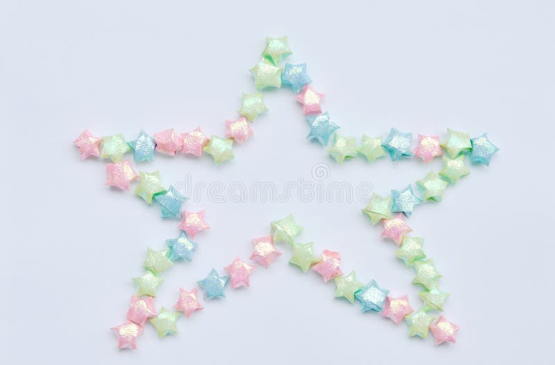 Colorful Star Paper Arranging on White Background Stock Image - Image ...
