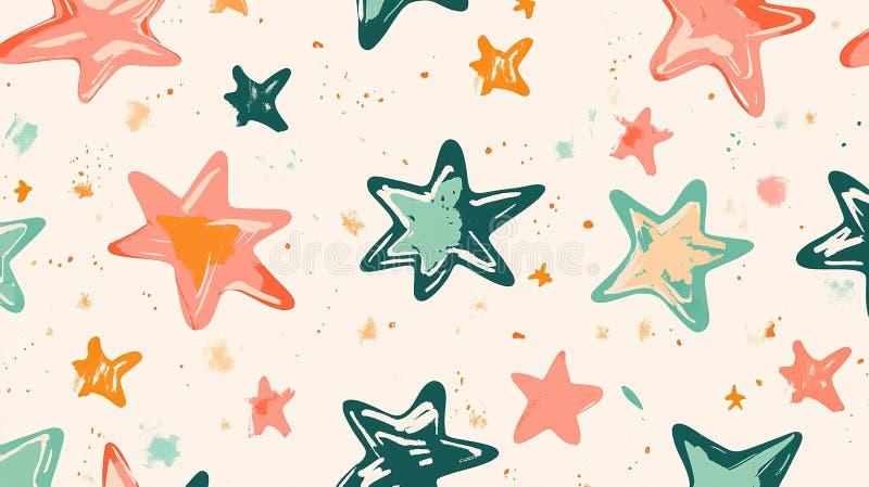 Colorful Star Pattern on a Light Background Featuring Various Shapes ...