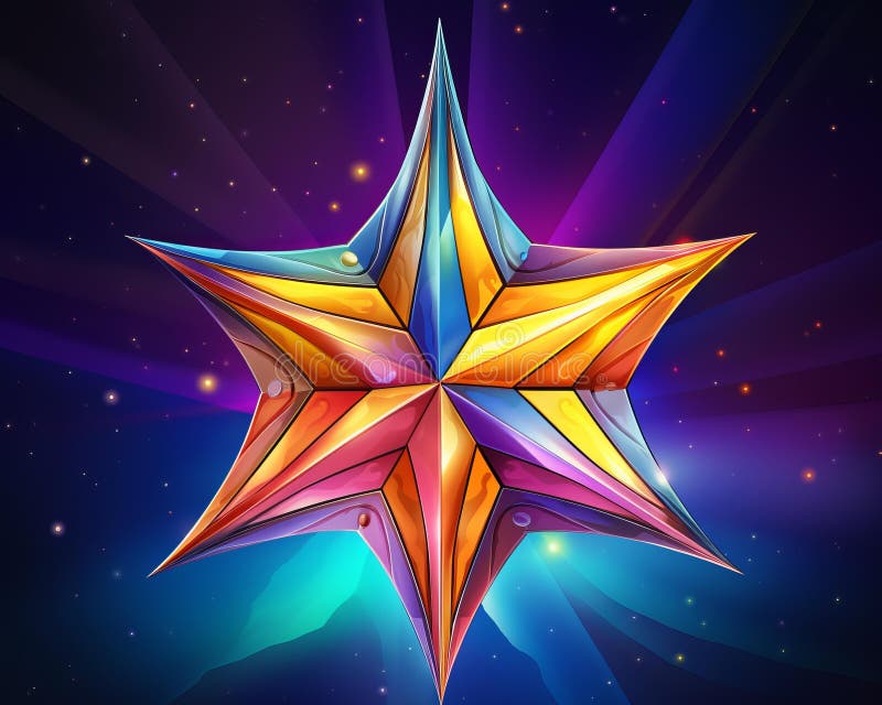 A Colorful Star in the Shape of a Star on a Dark Background Stock ...