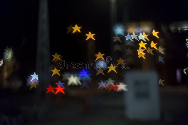 Colorful star shaped bokeh stock photo. Image of black - 137013786