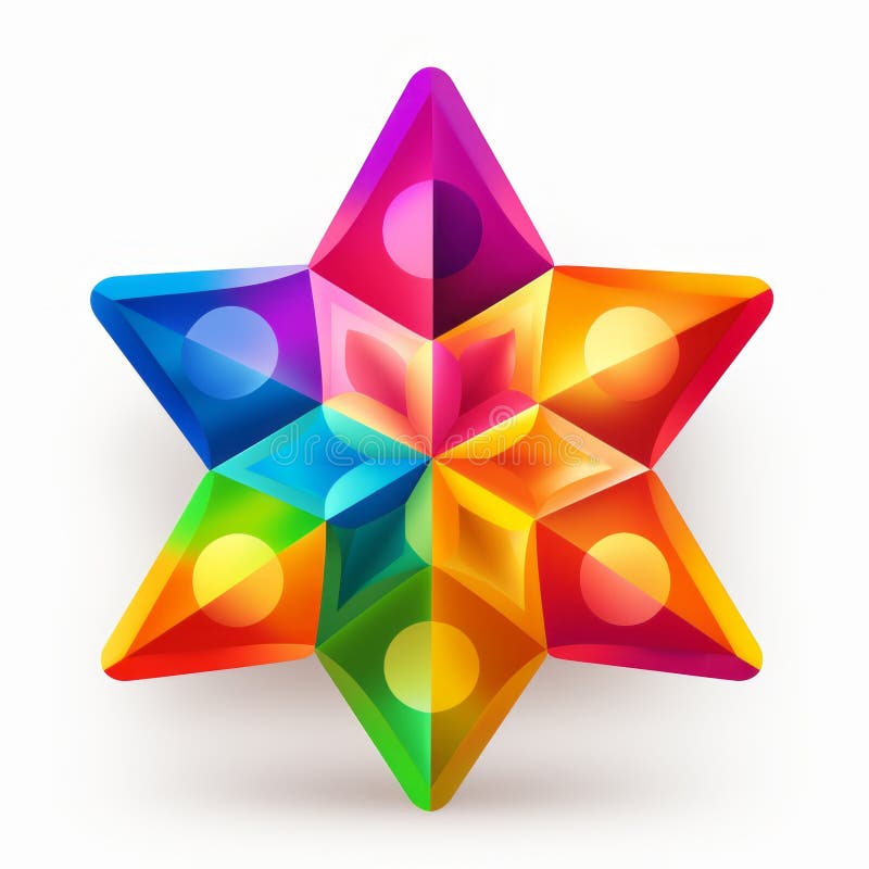 A Colorful Star Shaped Object with Many Different Colors Stock ...