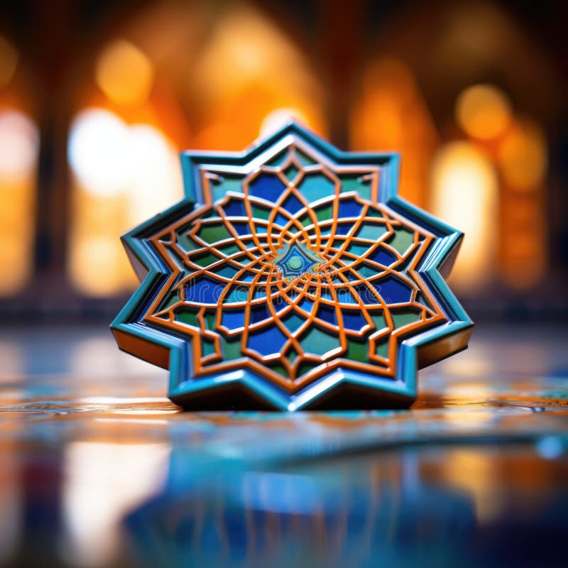 A Colorful Moroccan Star Shaped Object on a Table, AI Stock ...