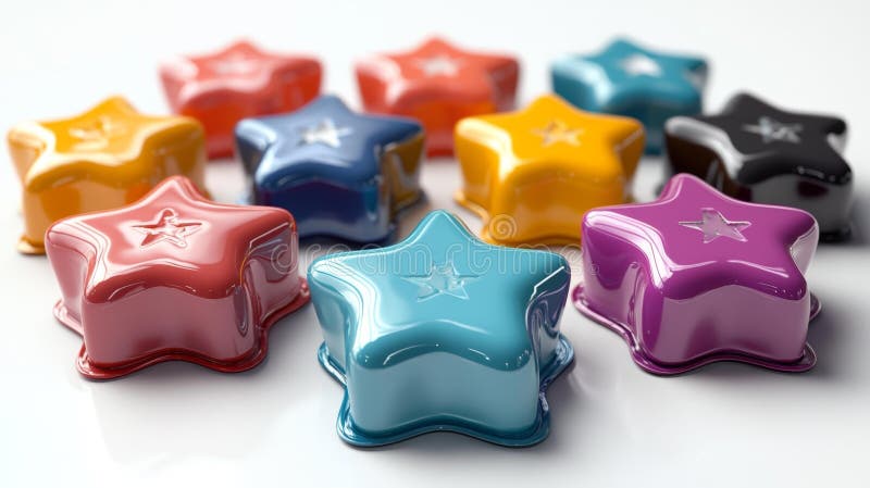 Colorful Star-Shaped Objects Generative AI Stock Illustration ...