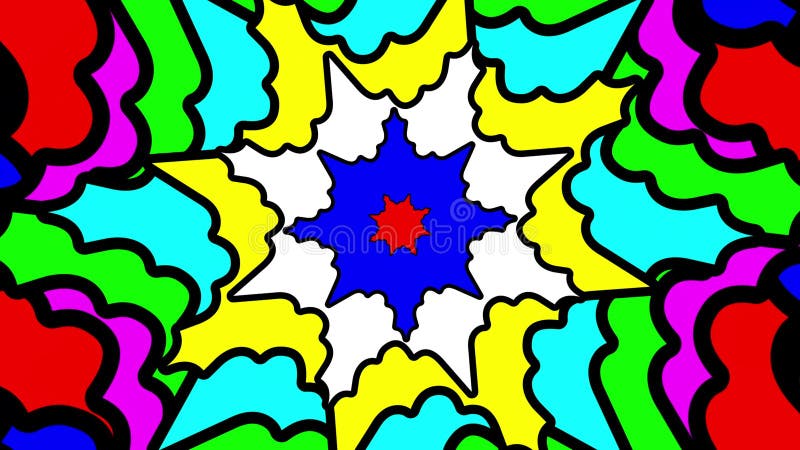 Colorful Star Shapes Illusion Motion Graphics Background Stock Footage ...