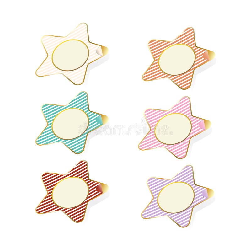 Star tag sticker set stock illustration. Illustration of cute - 170893129