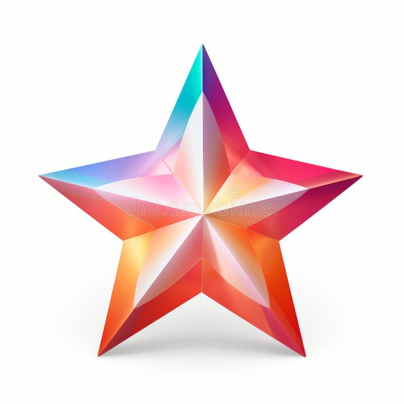 A Colorful Star on a White Background Stock Illustration - Illustration ...