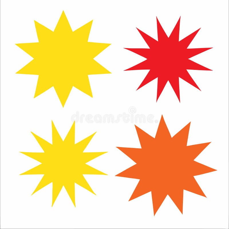 Colorful Starburst Shapes Design Elements Geometric Bright Stock ...