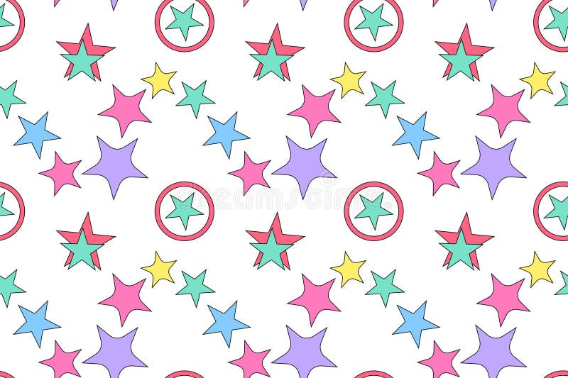 Colorful Starry Seamless Pattern with Circles Stock Vector ...