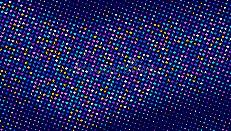 Colorful Stars Forming a Diagonal Pattern on a Dark Blue Background ...