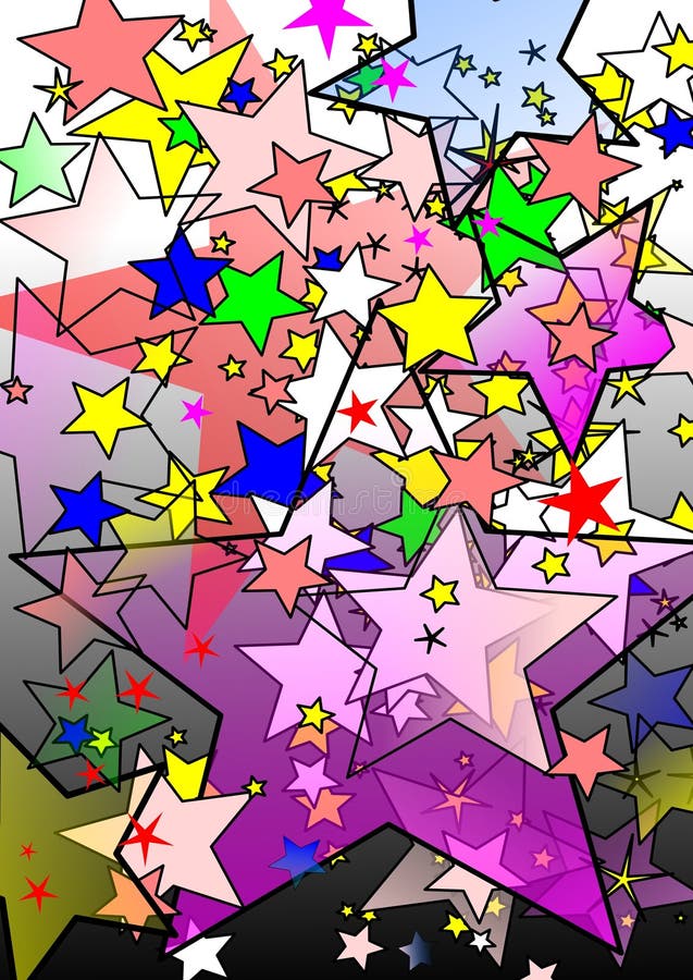 Colorful stars graphic stock illustration. Illustration of shades - 3968309