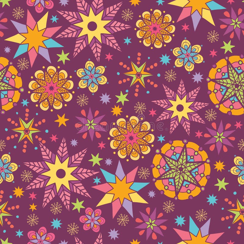 Colorful Stars Seamless Pattern Background Stock Vector - Illustration ...