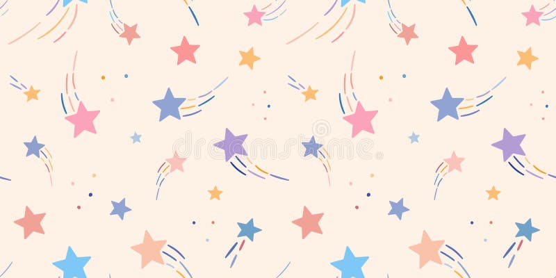 Colorful Stars Seamless Repeat Background, Shooting Star Pattern Stock ...