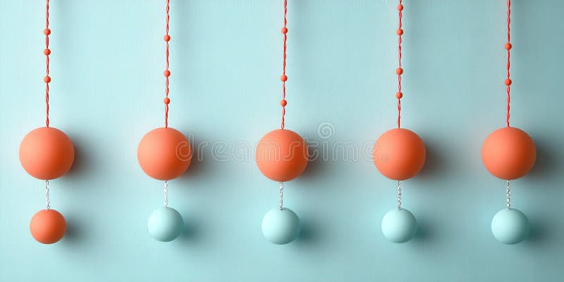 Colorful Stationary Pendulums in a Modern Design Create a Dynamic ...