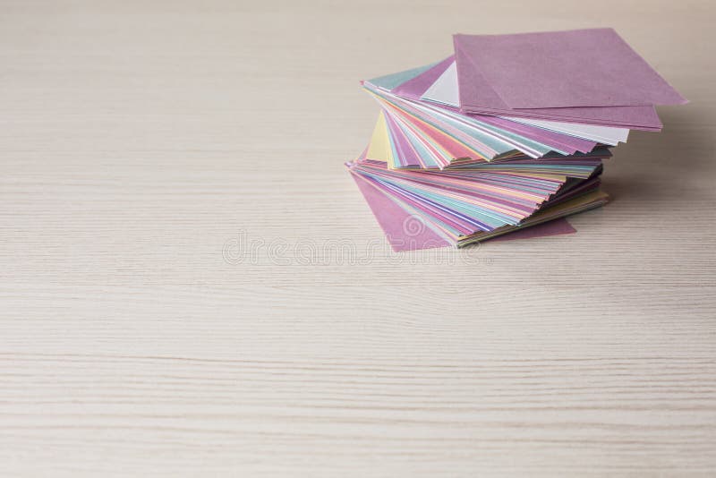 On Desktop Folded Multi-colored Stickers for Notes Stock Image - Image ...