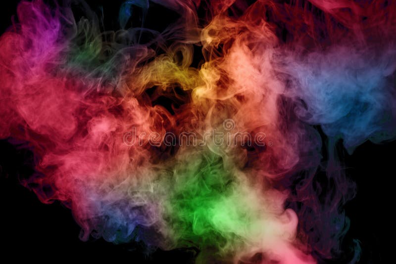 Colorful Steam on the Black Background Stock Photo - Image of ...