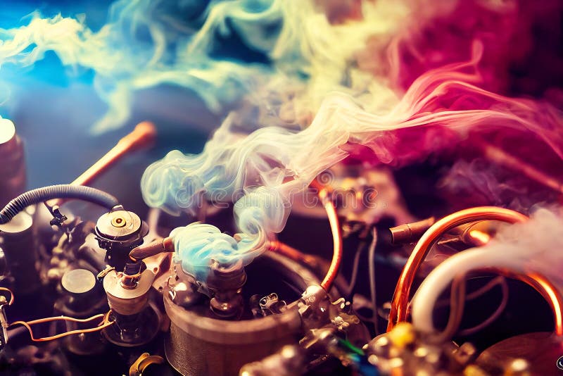 Colorful steam stock illustration. Illustration of fantasy - 257950890