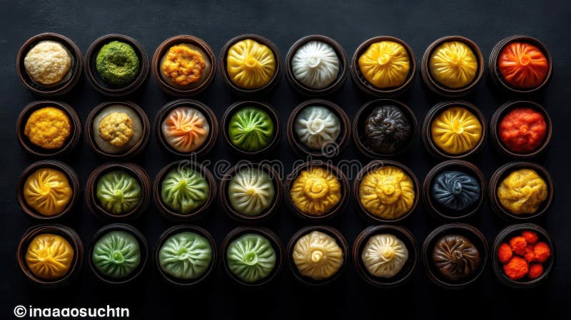 Colorful Steamed Buns stock illustration. Illustration of presentation ...