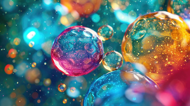 Colorful Stem Cell Viewed Under a Microscope in a Laboratory Setting ...