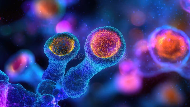 Colorful Stem Cells Under Microscope: Detailed and Vibrant Microscopic ...