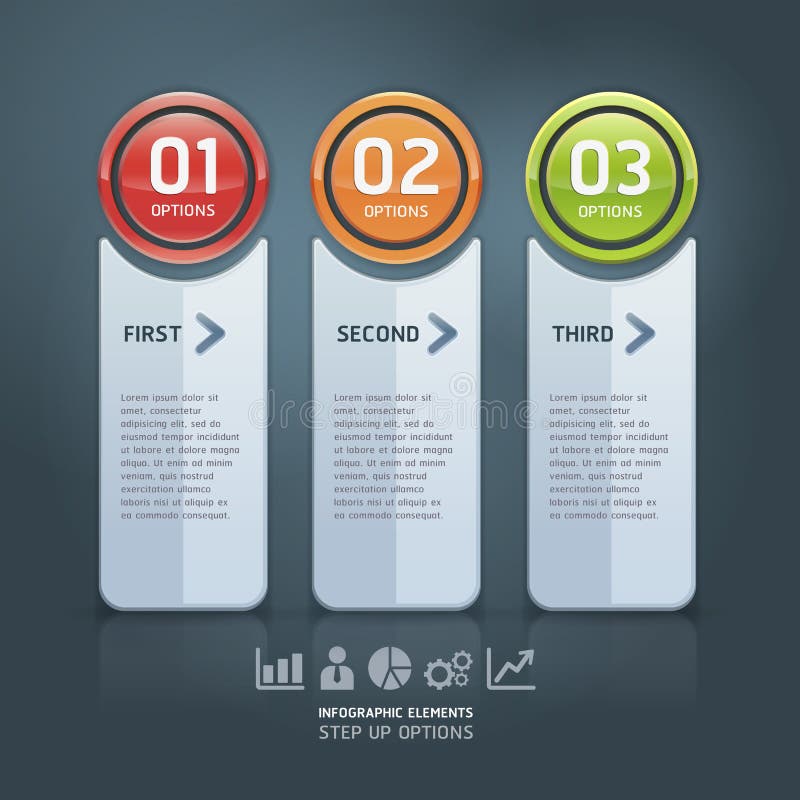 Colorful Step Numbers 1-10 and Graph - Modern Design Idea and Concept ...