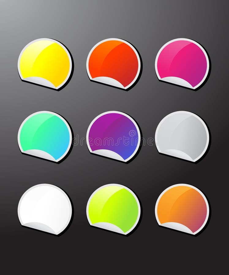 Colorful sticker icons stock vector. Illustration of color - 17981515