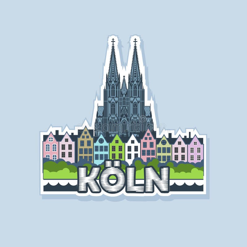 Colorful Sticker or Magnet of the City of Cologne Editorial Photography ...