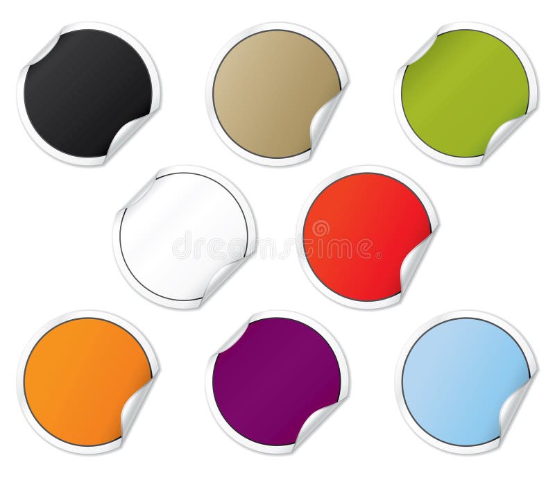 Colorful Sticker Set stock vector. Illustration of metallic - 9602097