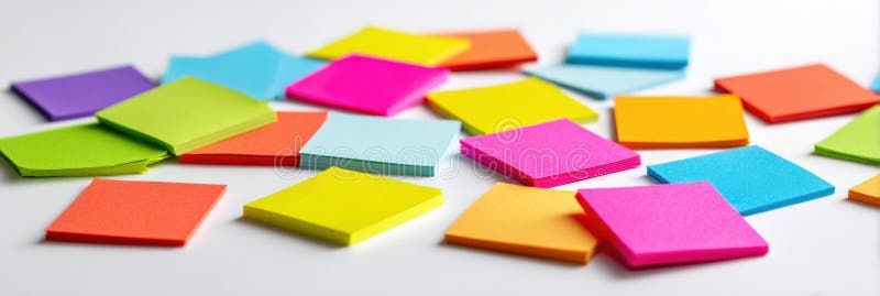 Colorful Sticker Set Scattered Creatively on White Background with ...