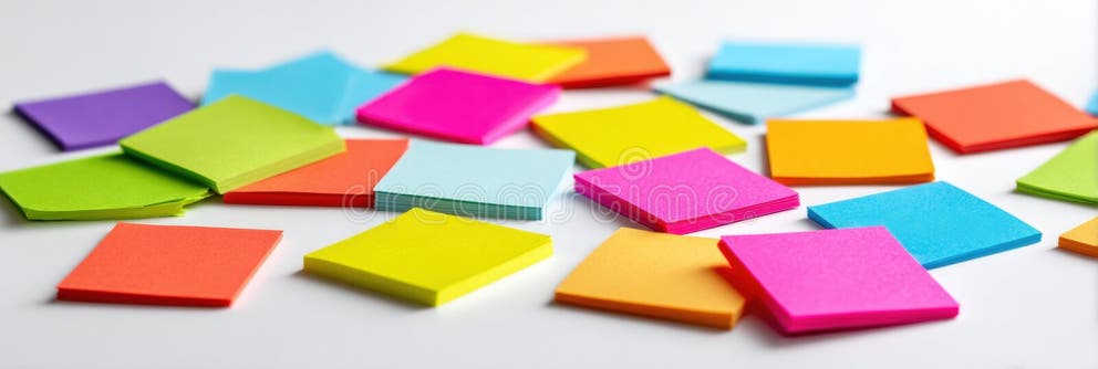 Colorful Sticker Set Scattered Creatively on White Background with ...