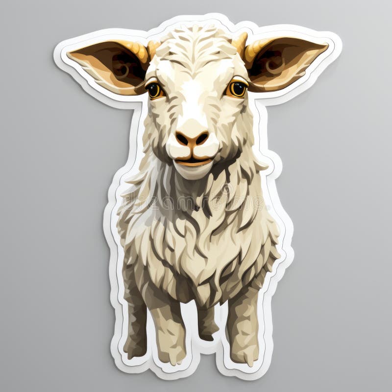 Colorful Sticker of a White Lamb in Etam Cru Style Stock Illustration ...