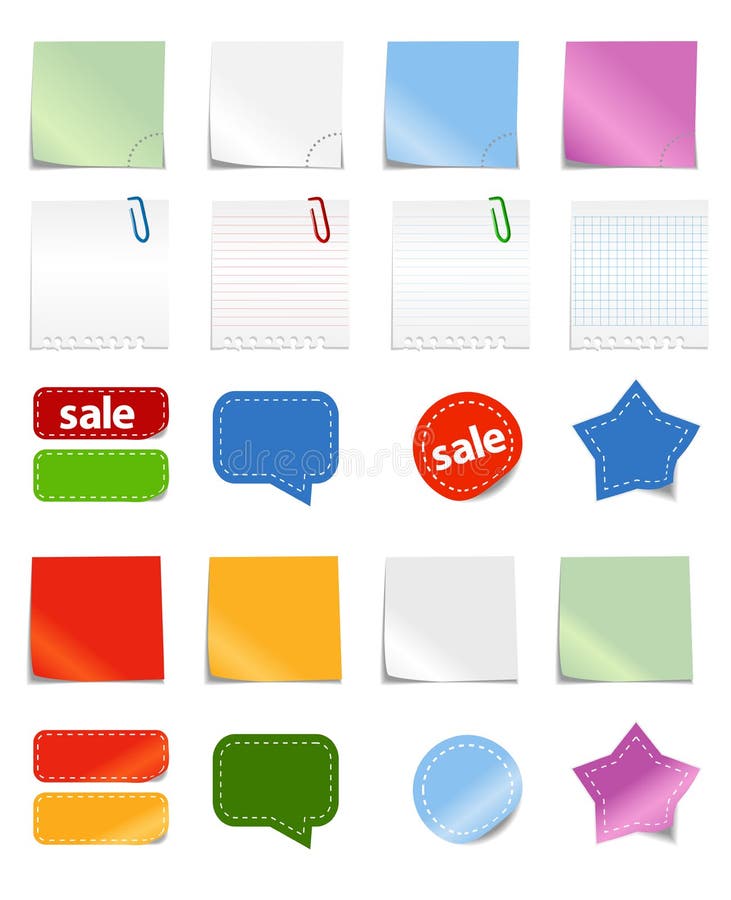 Colorful stickers stock vector. Illustration of message - 19660125