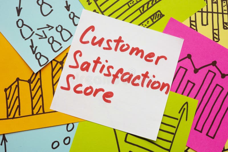 Colorful Stickers with Charts and Customer Satisfaction Score Memo ...