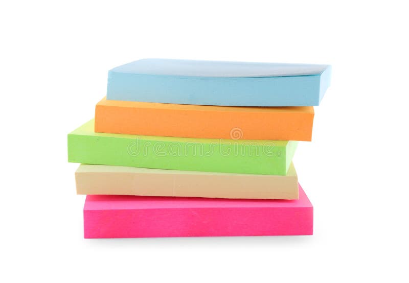Colorful Sticky Note Paper Isolated Stock Photo - Image of memo, notes ...