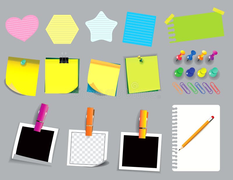 Colorful Sticky Note or Ripped Paper. Using in School, Work or Office ...