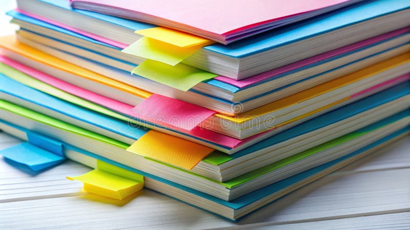 Colorful Sticky Note Stack Handwritten Notes in Diverse Styles for ...