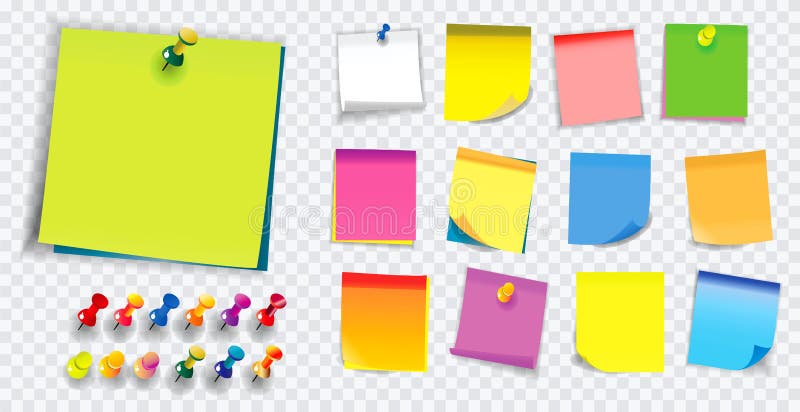 Colorful sticky note stock illustration. Illustration of communication ...