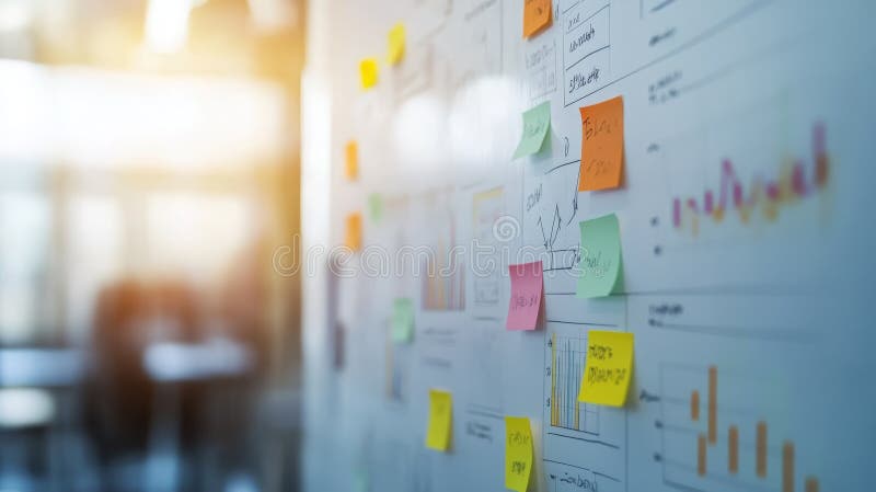 Colorful Sticky Notes Adorn a Whiteboard, Embracing Organization and ...