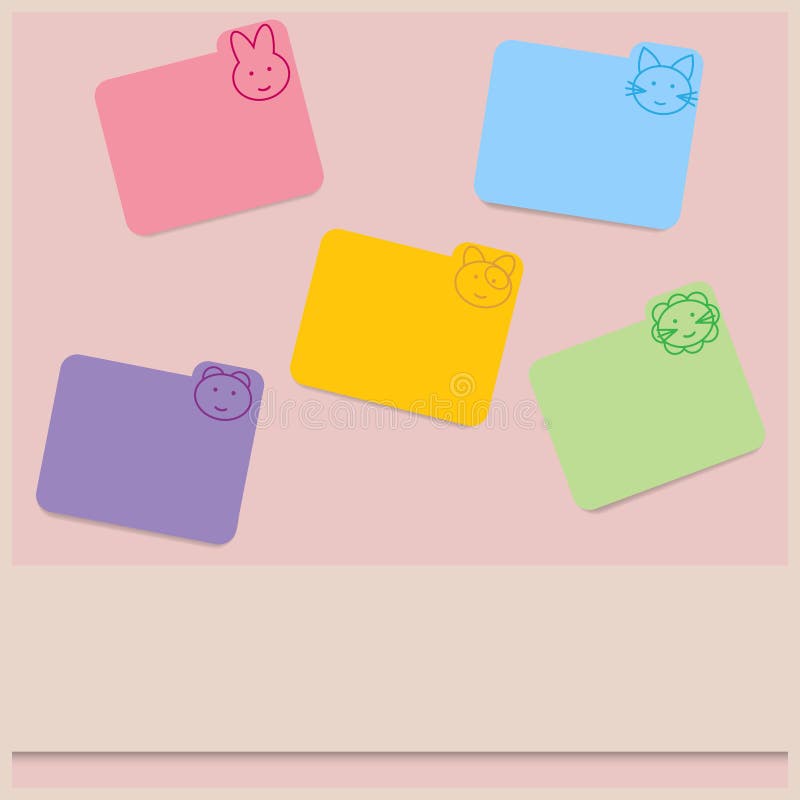 Sweet Sticky Notes with Copy Space Background Stock Illustration ...