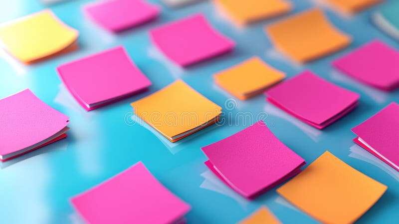 Colorful Sticky Notes Arranged in a Creative Pattern on a Vibrant ...