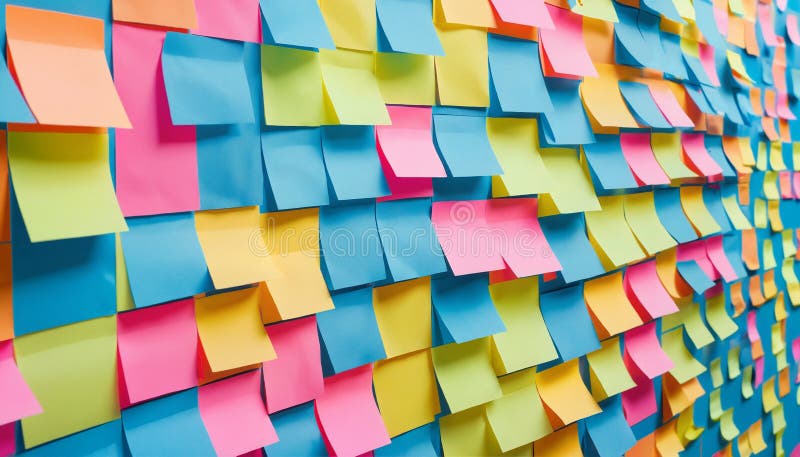 Colorful Sticky Notes Arranged in a Creative Pattern on a Wall Stock ...