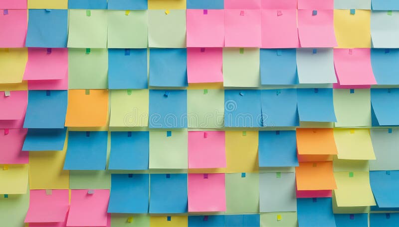 Colorful Sticky Notes Arranged Creative Pattern Wall Stock Photos ...