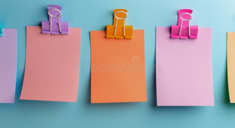 Colorful Sticky Notes Arranged in a Grid Pattern on a White Surface ...