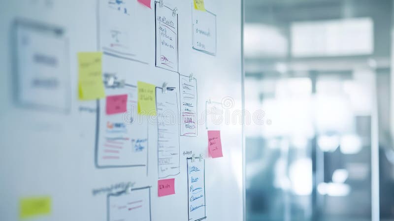 Colorful Sticky Notes Arranged on Whiteboard for Organization and ...