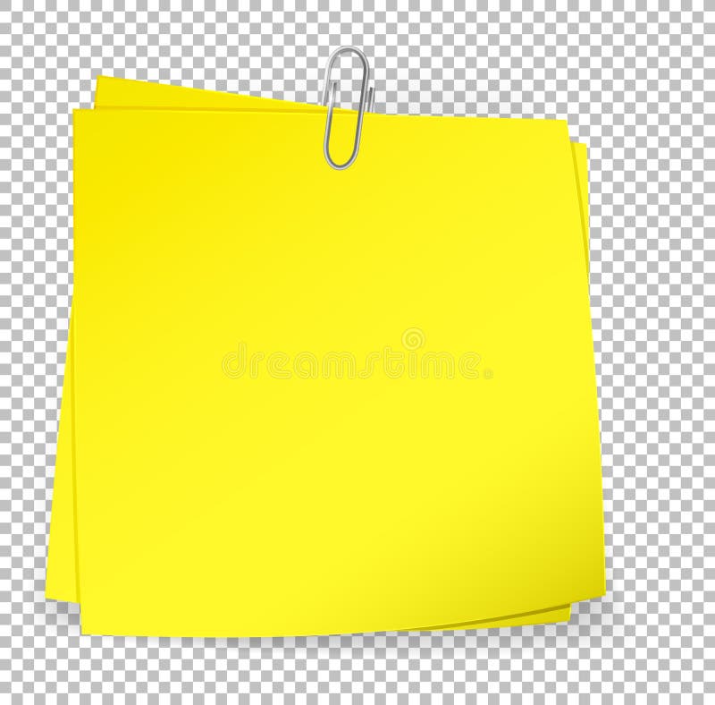 Colorful Sticky Notes Attached with Metallic Paper Clip Stock Vector ...