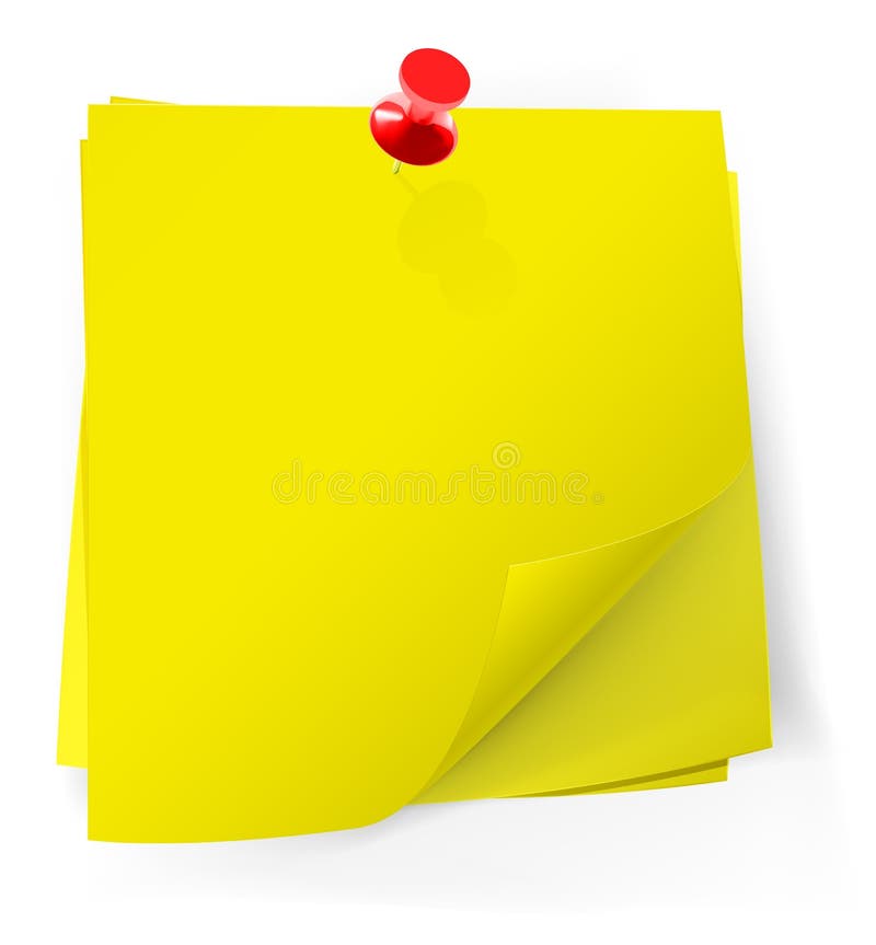 Post it, a Red Tack on a Memo Note Stock Illustration - Illustration of ...