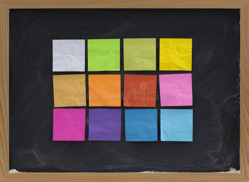 Sticky Notes on Blackboard Mind Map Stock Image - Image of square ...