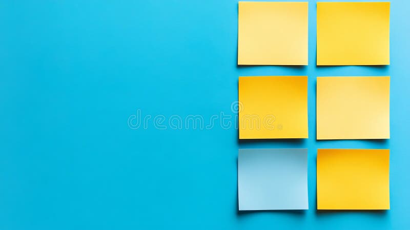 Colorful Sticky Notes on Blue Background for Productivity and Task ...