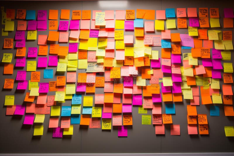 Colorful Sticky Notes Board. Generate Ai Stock Illustration ...
